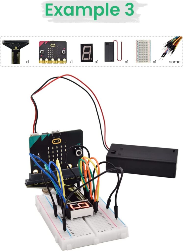 KEYESTUDIO Microbit Basic Starter Kit for BBC Micro:bit V2 Accessories STEM Kit Coding for Kids ...
